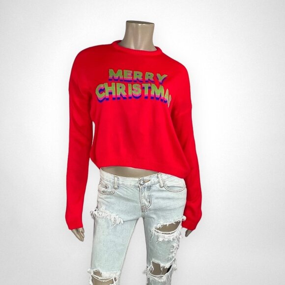 ASOS | Sweaters | Asos Design 4 Red Merry Christmas Knit Sweater ...